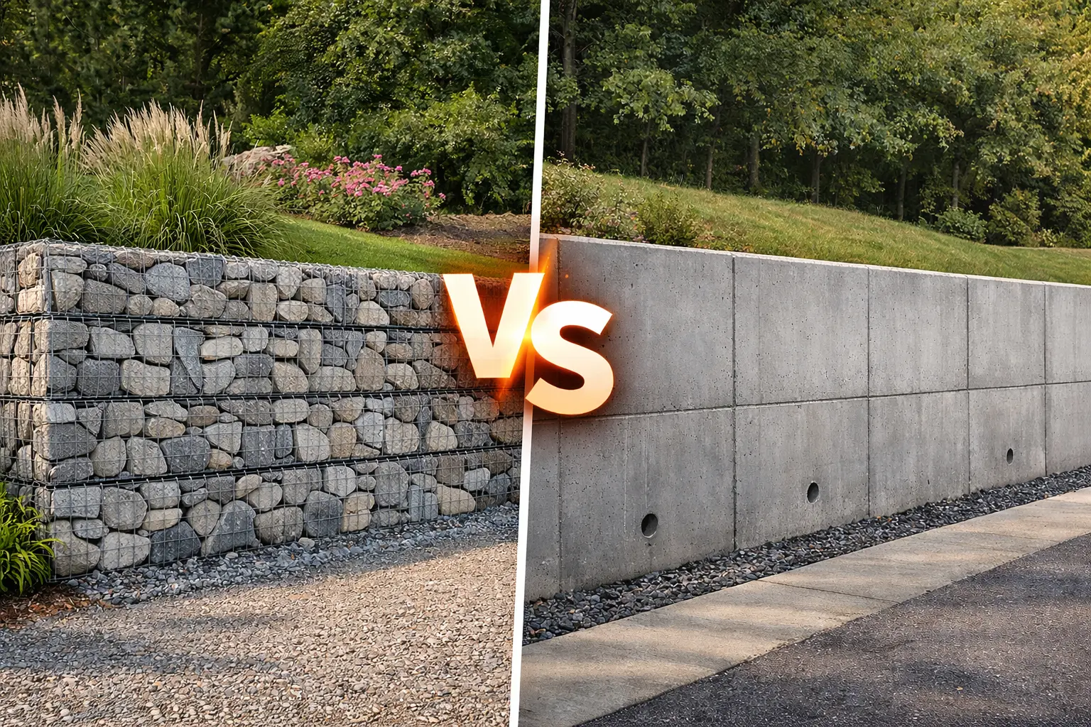 Gabion vs Concrete in KSA - Cost by Suitability Comparison.